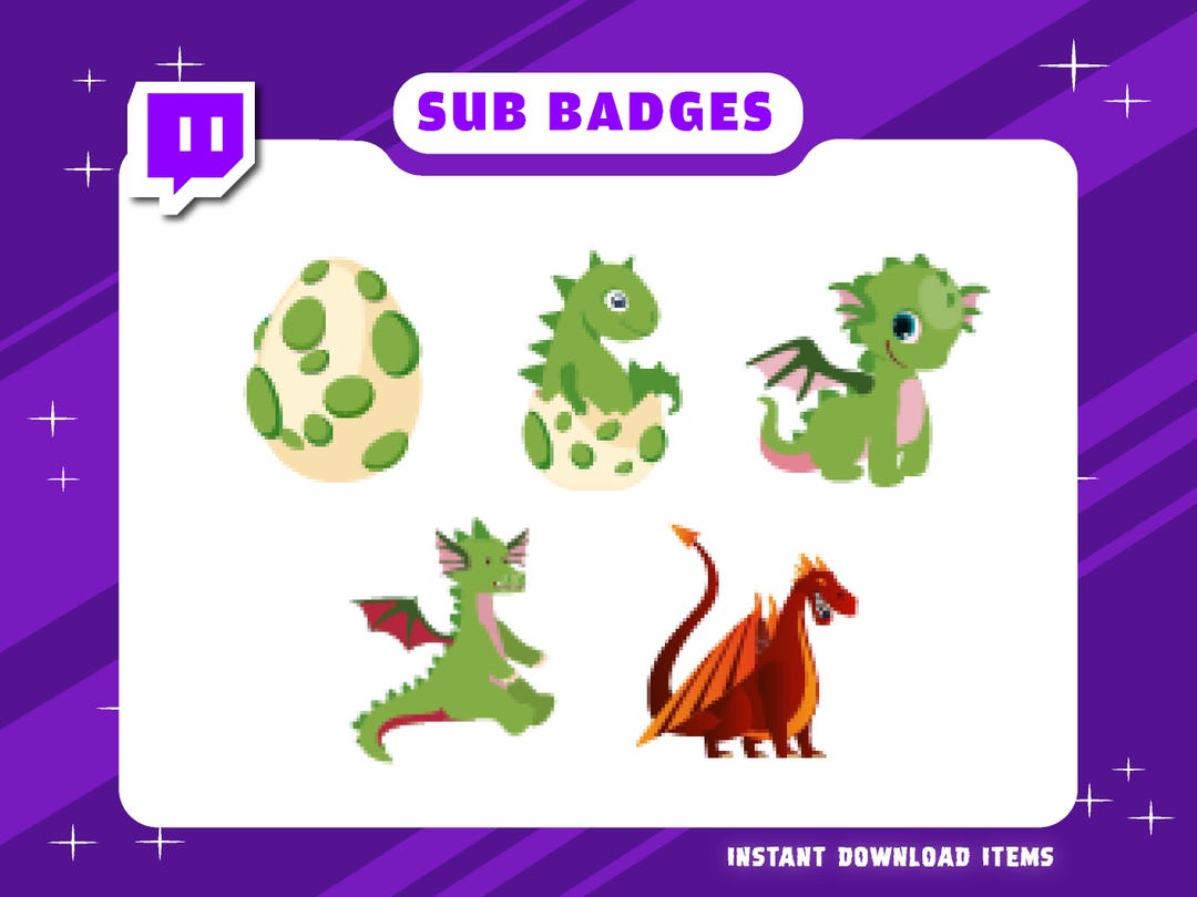 Twitch Sub Badges, Dragon Sub Badges, Twitch Badges, Mystic Badges ...