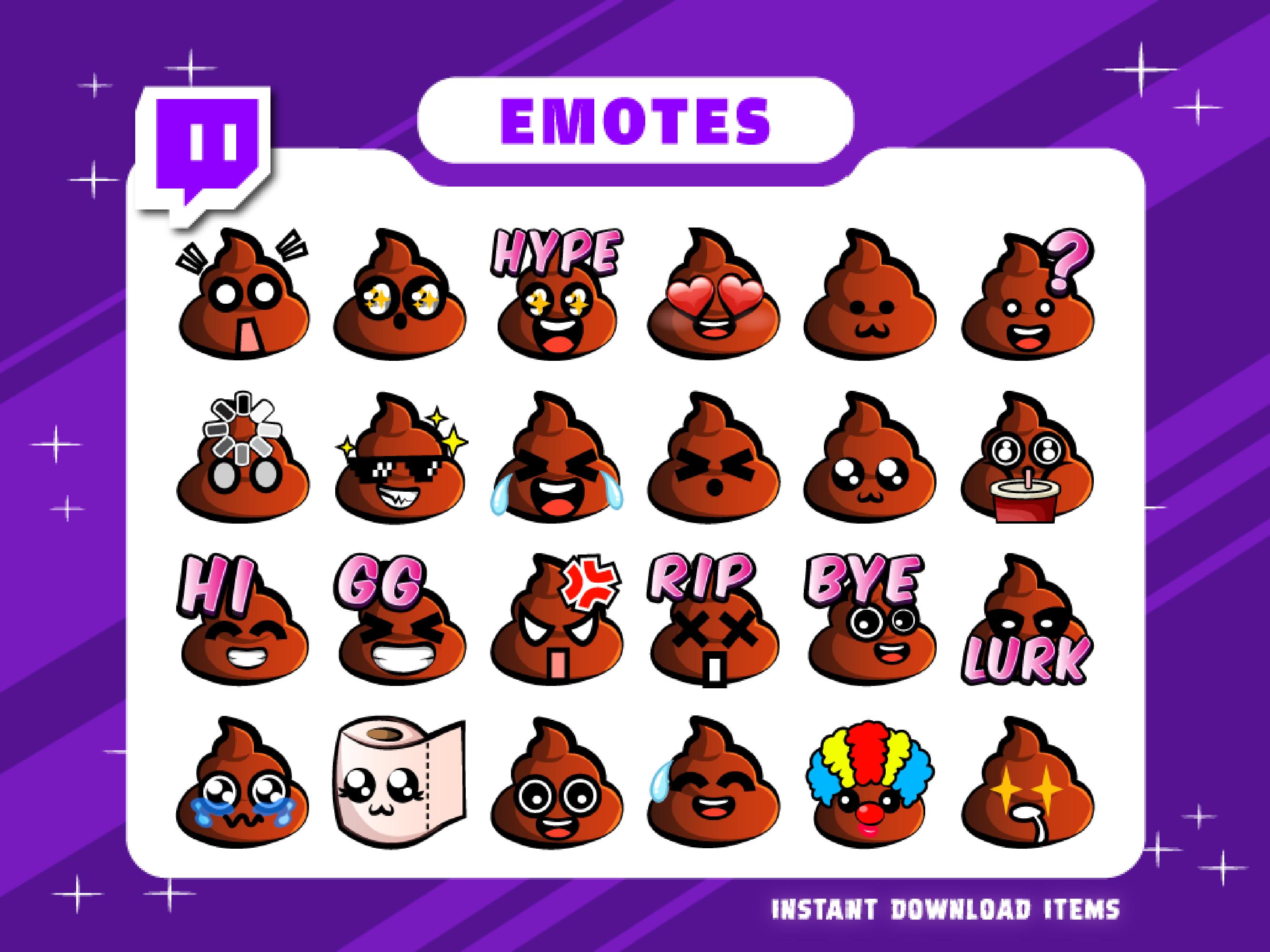 Twitch Emotes, Poop Emotes, Anime Emotes, Chibi Emotes, Cute Emotes ...