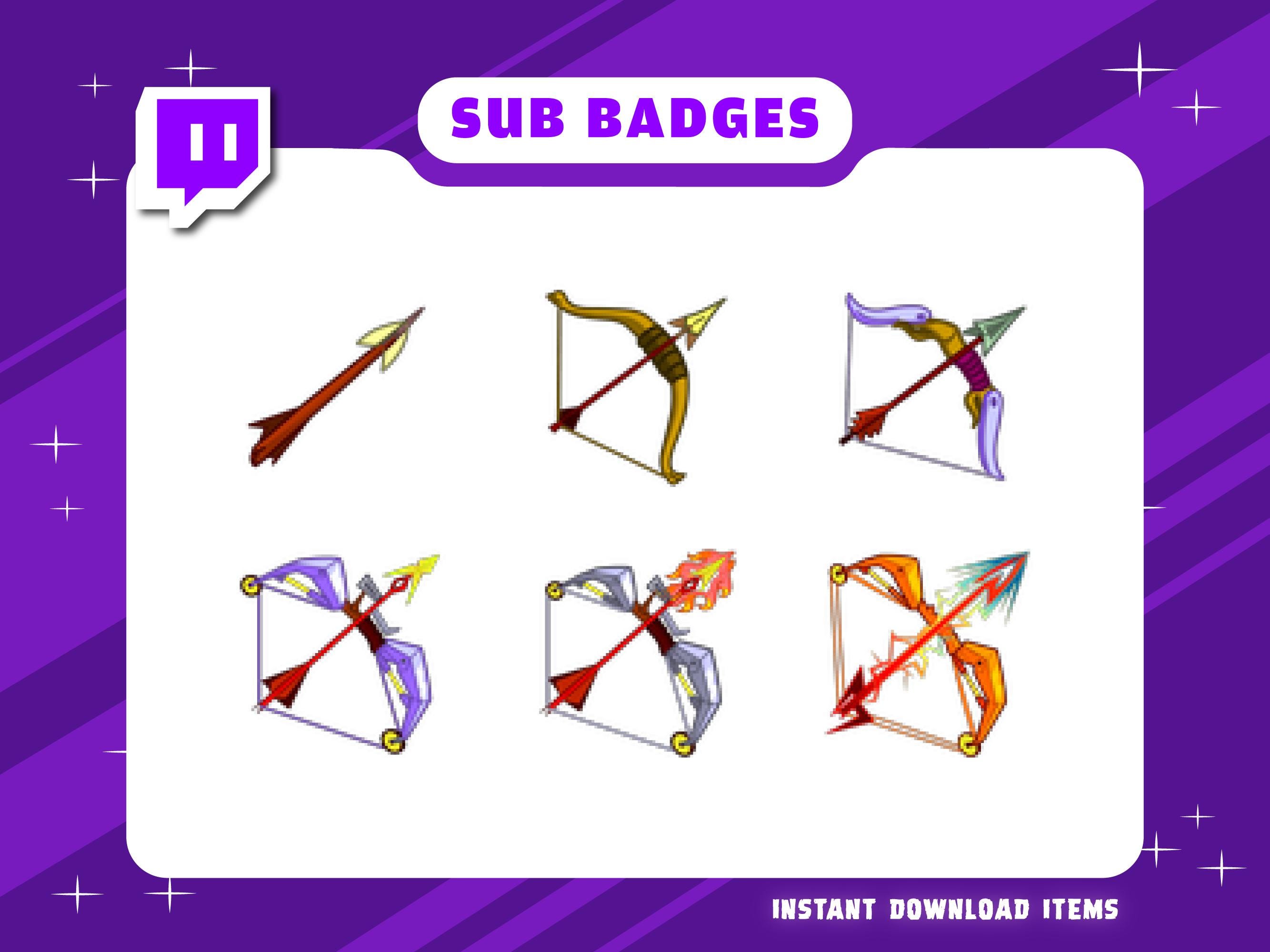Twitch Sub Badges, Arrow Sub Badges, Twitch Badges, Epic Badges, Twitch ...