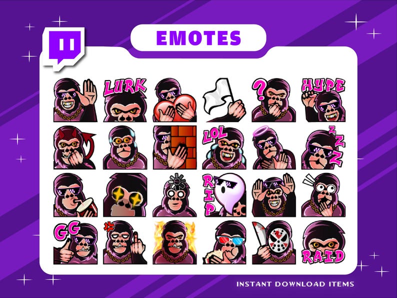 Twitch Emotes, Gorilla Emotes, Anime Emotes, Animal Emotes, Chibi ...