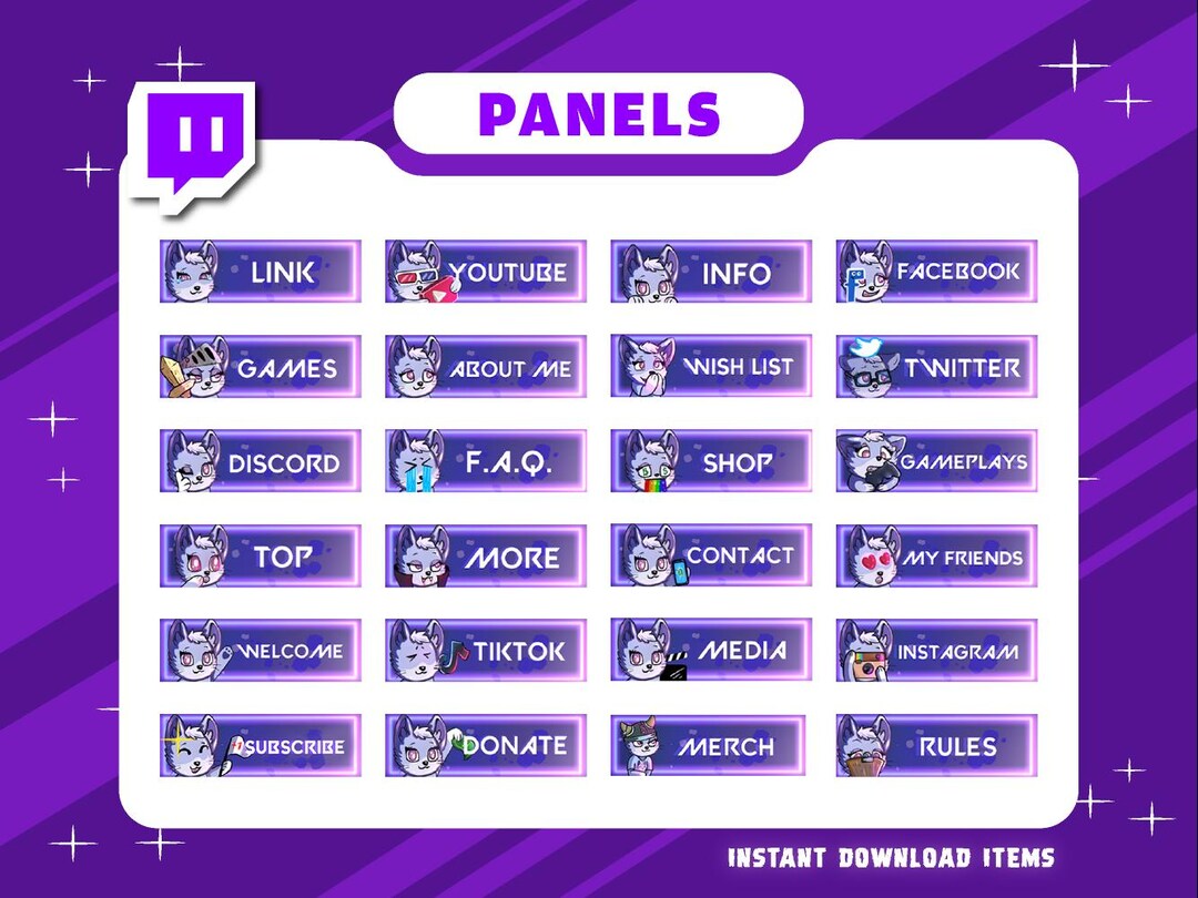 Twitch Panels, Cat Panels, Anime Panels, Animal Panels, Kawaii Panels ...