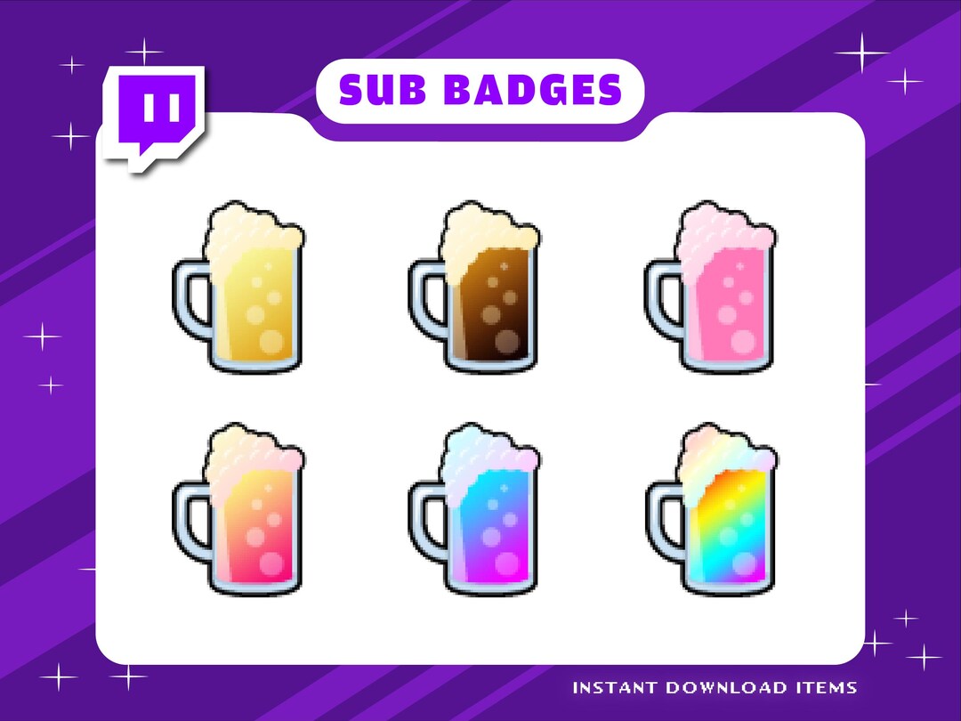 Twitch Sub Badges, Beer Sub Badges, Twitch Badges, Beverages Badges ...