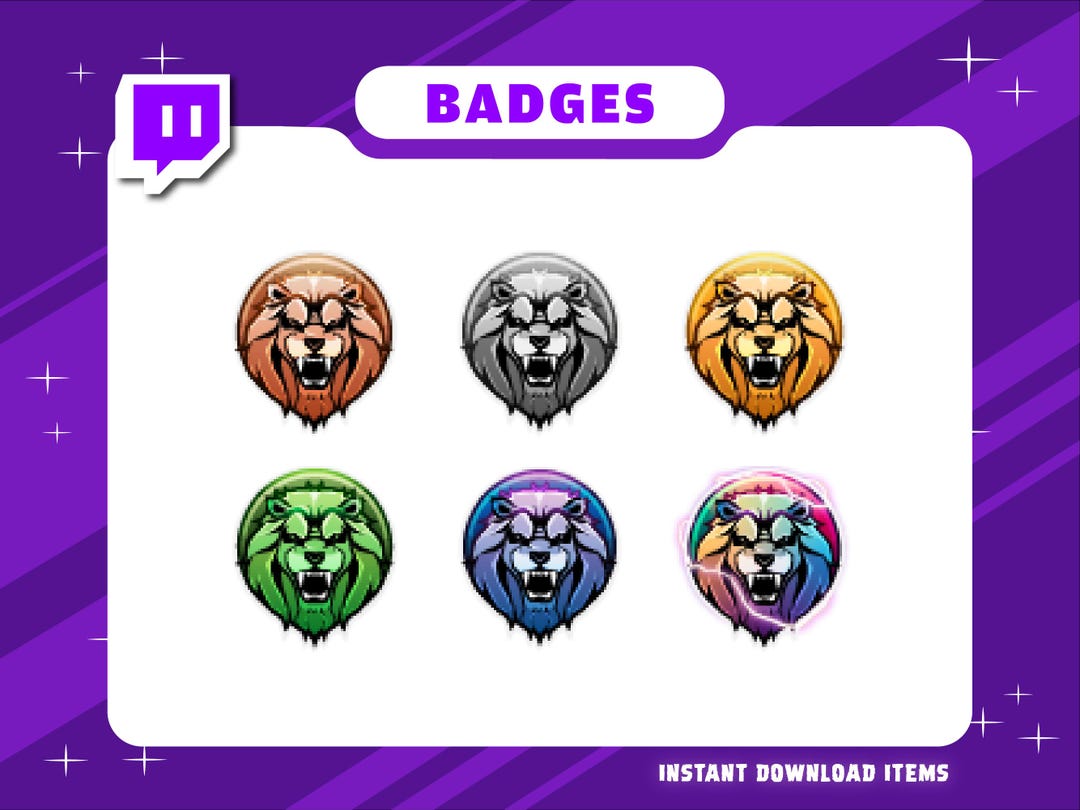 Twitch Bit Badges, Lion Bit Badges, Twitch Badges, Epic Badges, Twitch ...