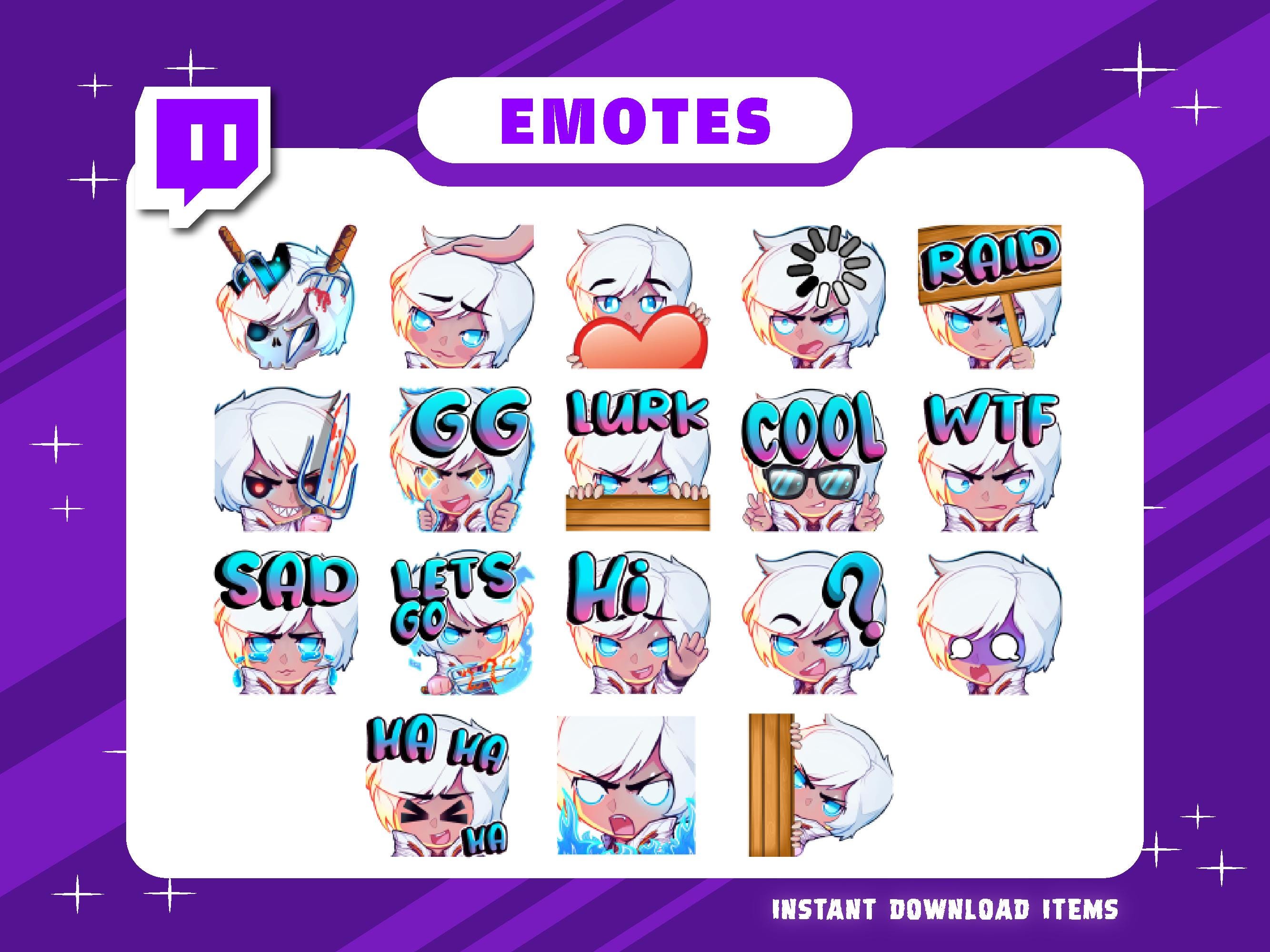 Twitch Emotes,boy Emotes, Anime Emotes, Emote Pack, Kawaii Emotes, Cute ...