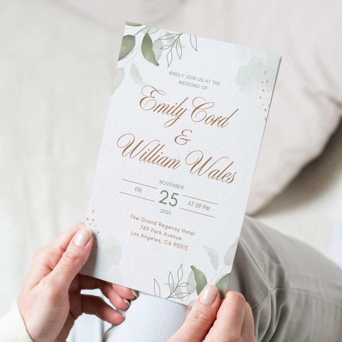 Wedding Invitation Canva Template, Fully Editable, Digital Wedding ...
