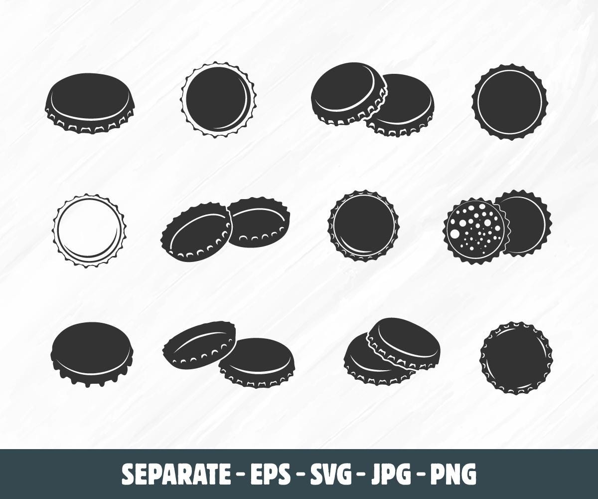 Bottle Cap Svg, Crown Cap Svg, Bottle Cap Silhouettes, Soda Cap Svg ...