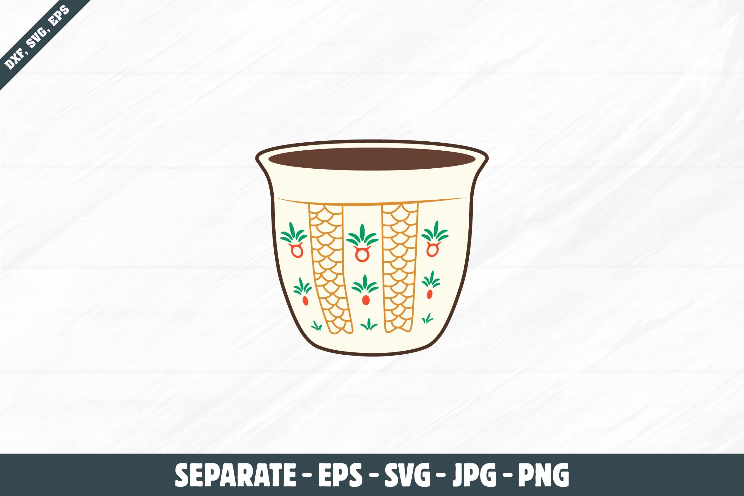 Arabic Coffee Cups Vector Illustration: Lebanese Coffee Caps (digital ...