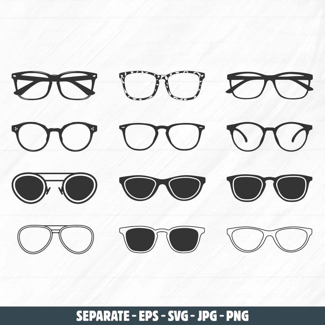 Eyeglasses Svg, Glasses Svg, Eyeglasses Silhouette, Glasses Silhouette ...