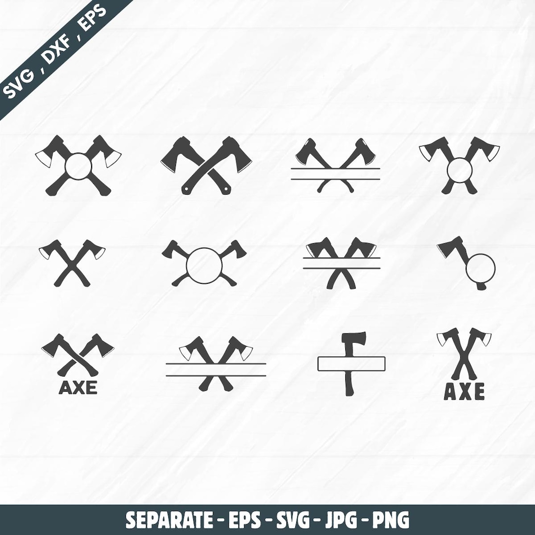 Crossed Axe Silhouette, Woodcutting Axe Svg, Crossed Axe Svg, Axe ...