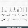 Surgical Instruments SVG Bundle: Medical Tools Silhouette (digital ...