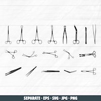 Surgical Instruments SVG Bundle: Medical Tools Silhouette (digital ...