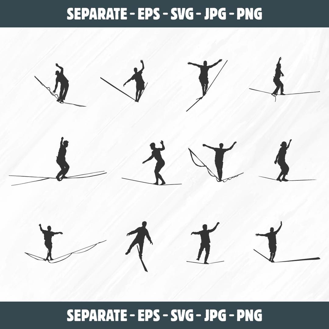 Slacklining Svg, Slackline Rope Svg, Slackline Rope Silhouette ...