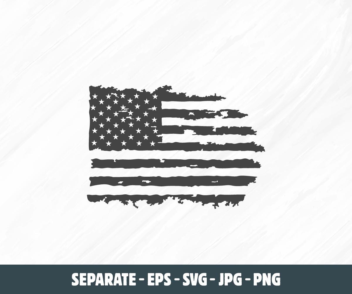 Distressed American Flag SVG: Vector Silhouette (digital Download) - Etsy