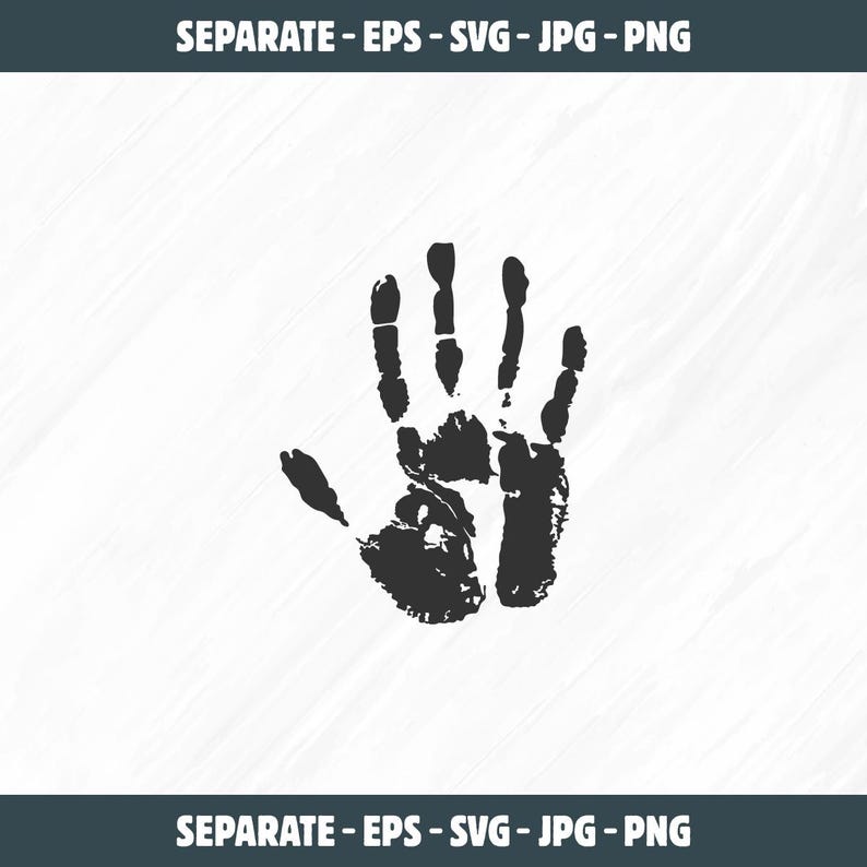 Handprint Svg, Handprint Silhouette, Male Hand Print Silhouette, Male ...