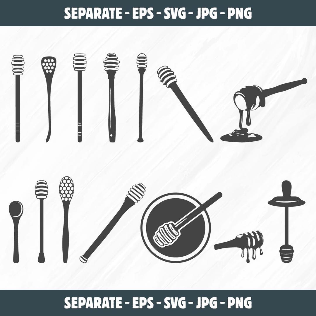 Honey Dipper Svg, Honey Dipper Silhouette, Honey Dipper Logo, Honey ...