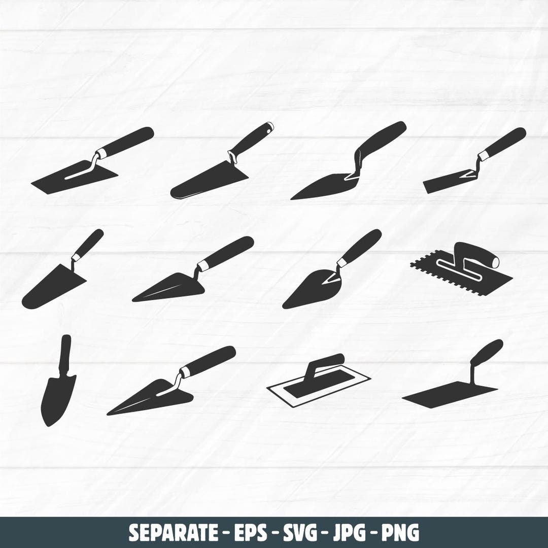 Trowel Svg, Trowel Silhouette, Trowel Vector, Trowel Clipart, Cement ...