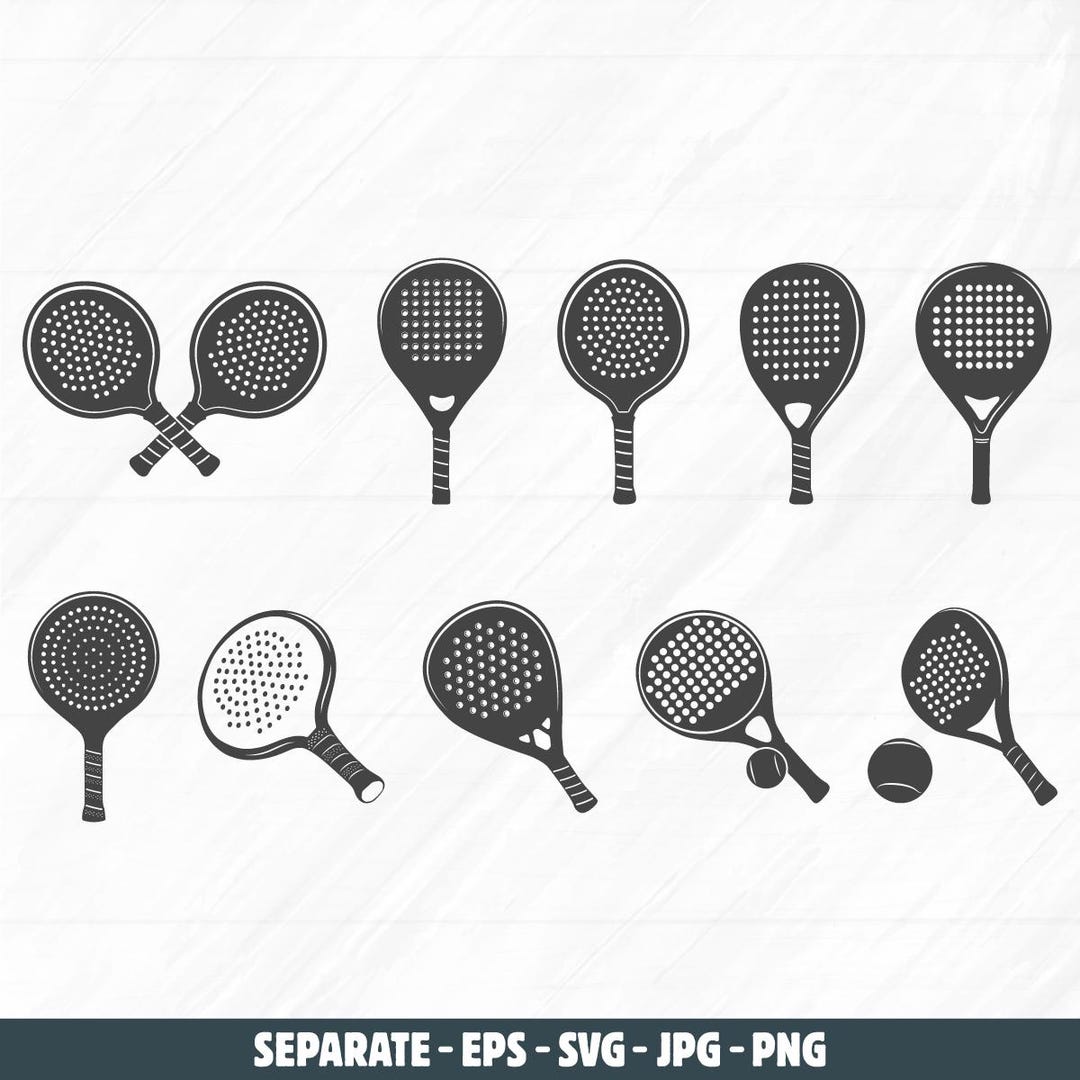 Padel Racket SVG: Tennis Silhouette, Logo Design (digital Files ...