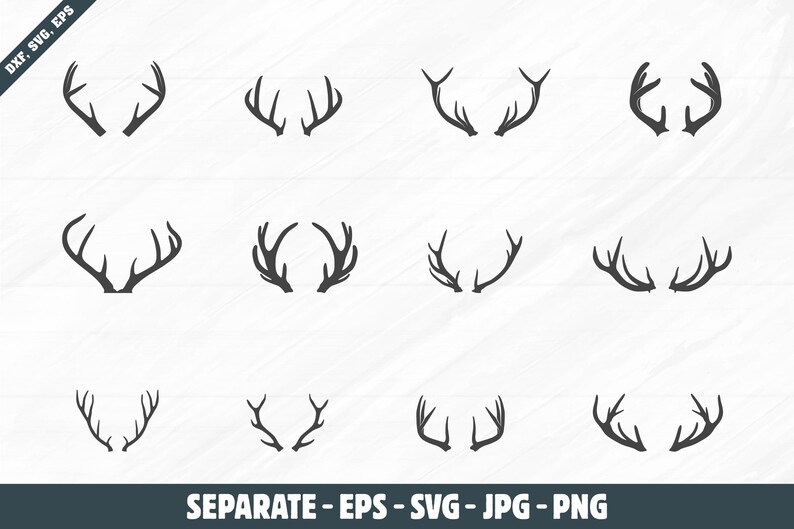 Deer Antlers Svg, Deer Antler Silhouette, Deer Antlers Icons, Antlers ...