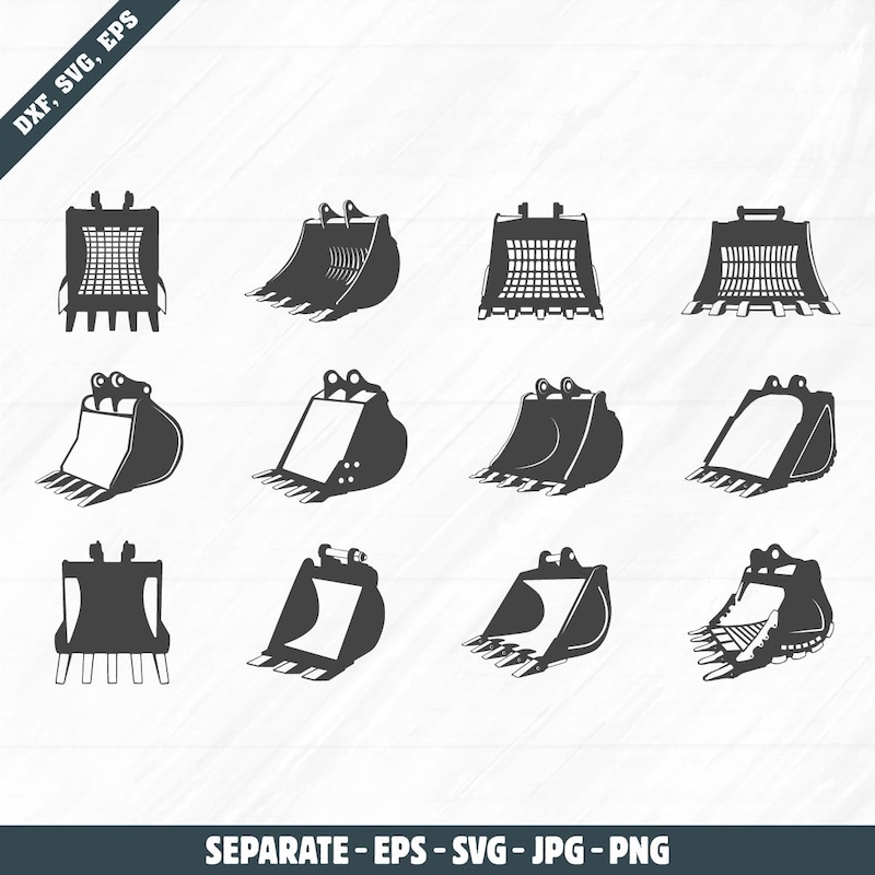 Excavator Bucket Svg - Etsy