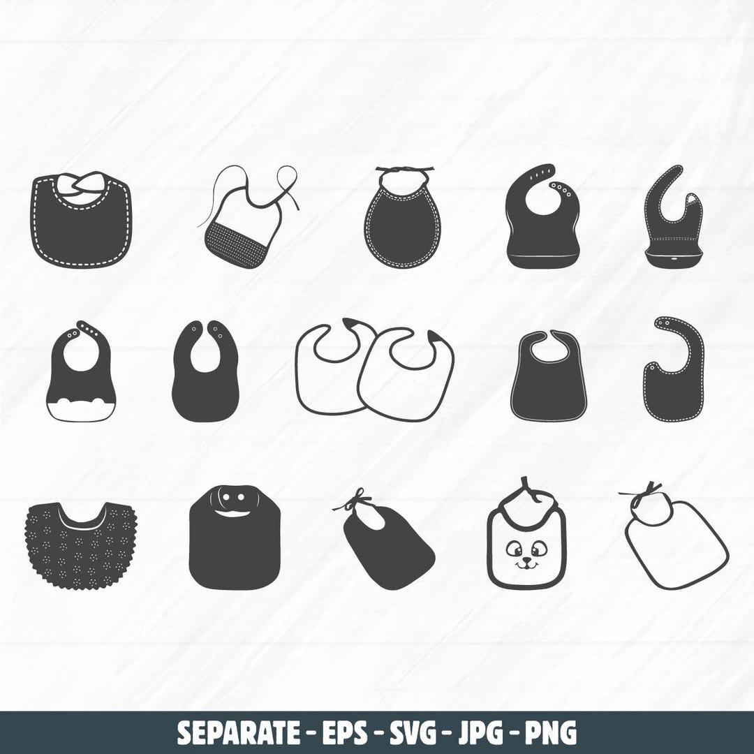 Baby Bibs SVG Bundle: Eat Bib Clipart, Silhouette (digital Download) - Etsy