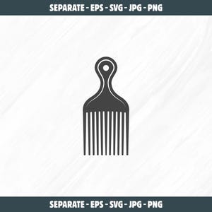 Afro Comb SVG, Afro Comb Silhouette, Afro Comb Clipart, Afro Pick SVG ...