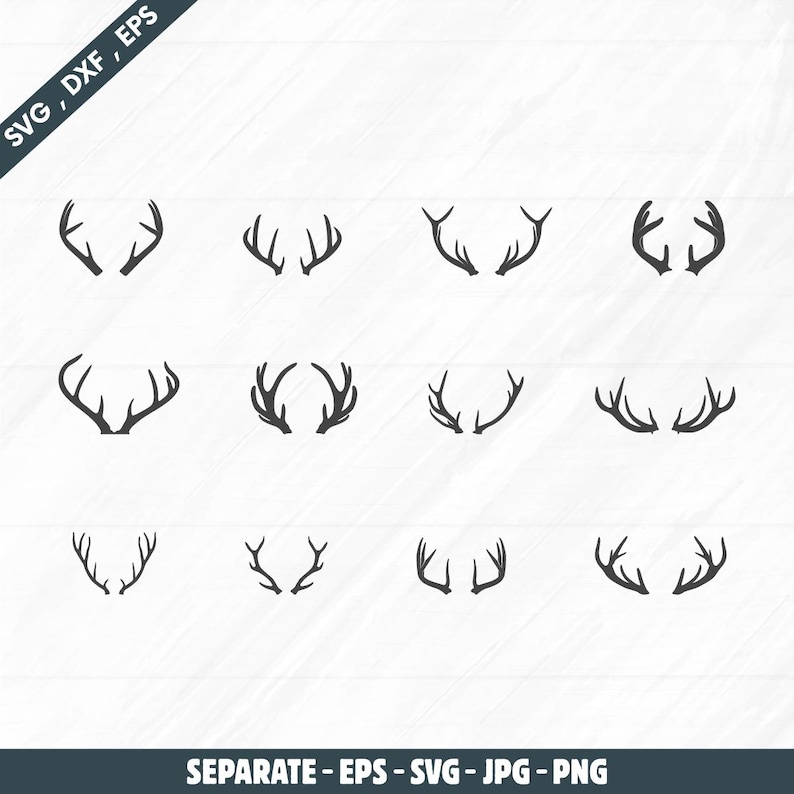 Deer Antlers Svg, Deer Antler Silhouette, Deer Antlers Icons, Antlers ...