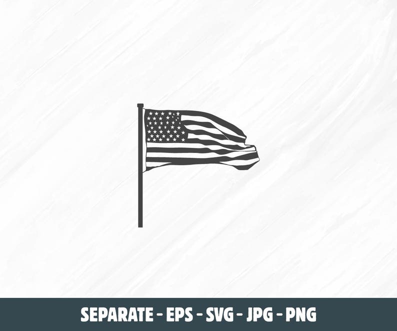 Waving USA Flag Svg, Waving Flag SVG, Waving USA Flag Silhouette ...
