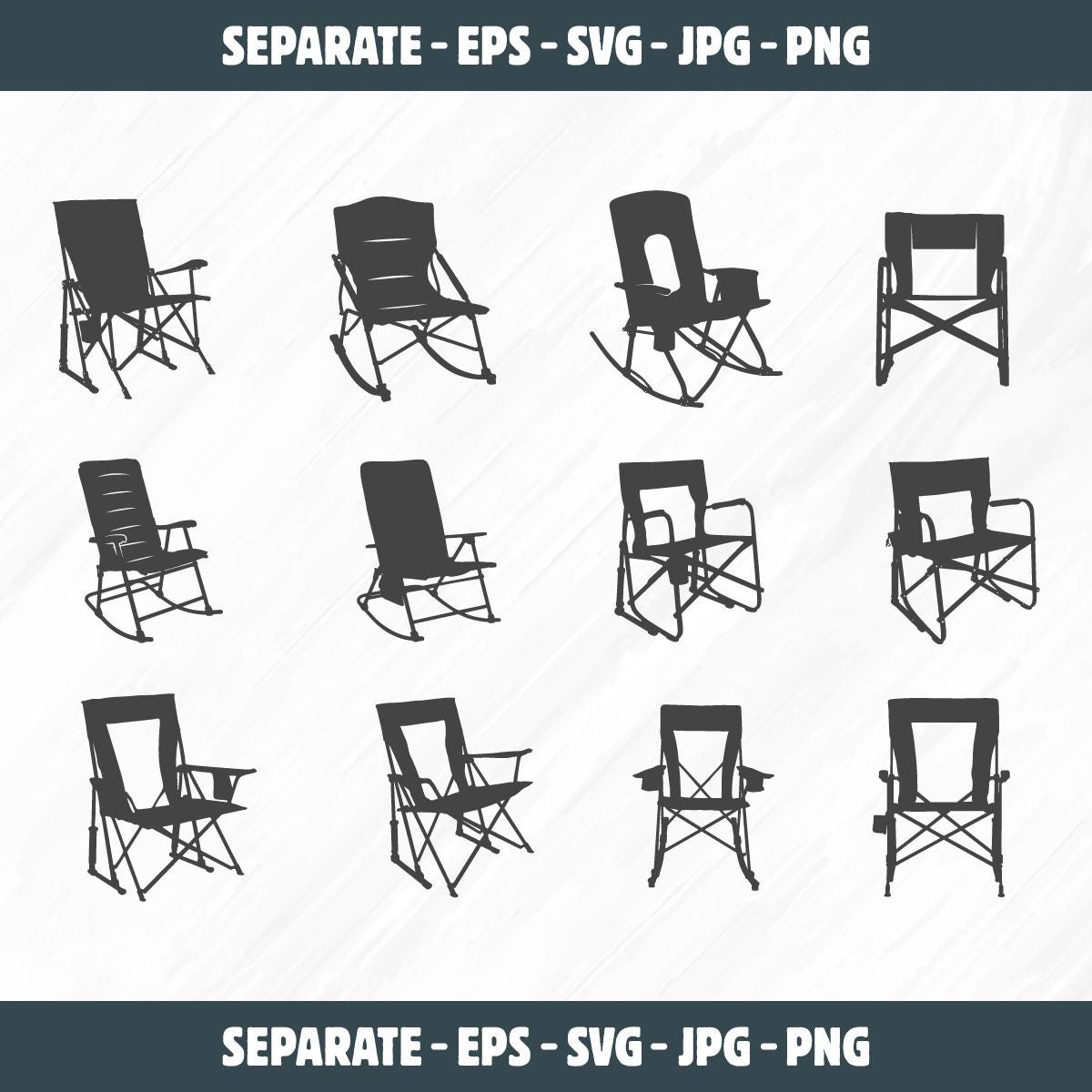 Camping Chair Svg, Camping Rocking Chair Svg, Camping Chair Silhouette ...