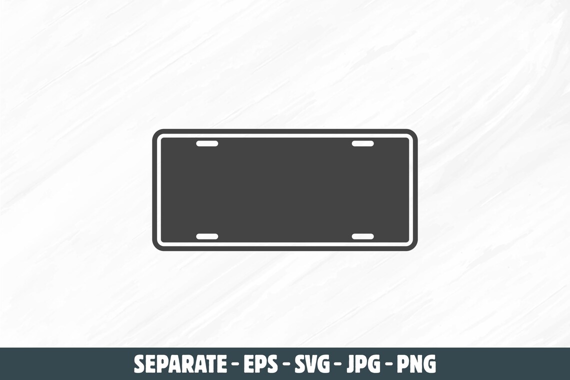 Car License Plate SVG Bundle: Vintage Silhouette Clipart (digital Files ...