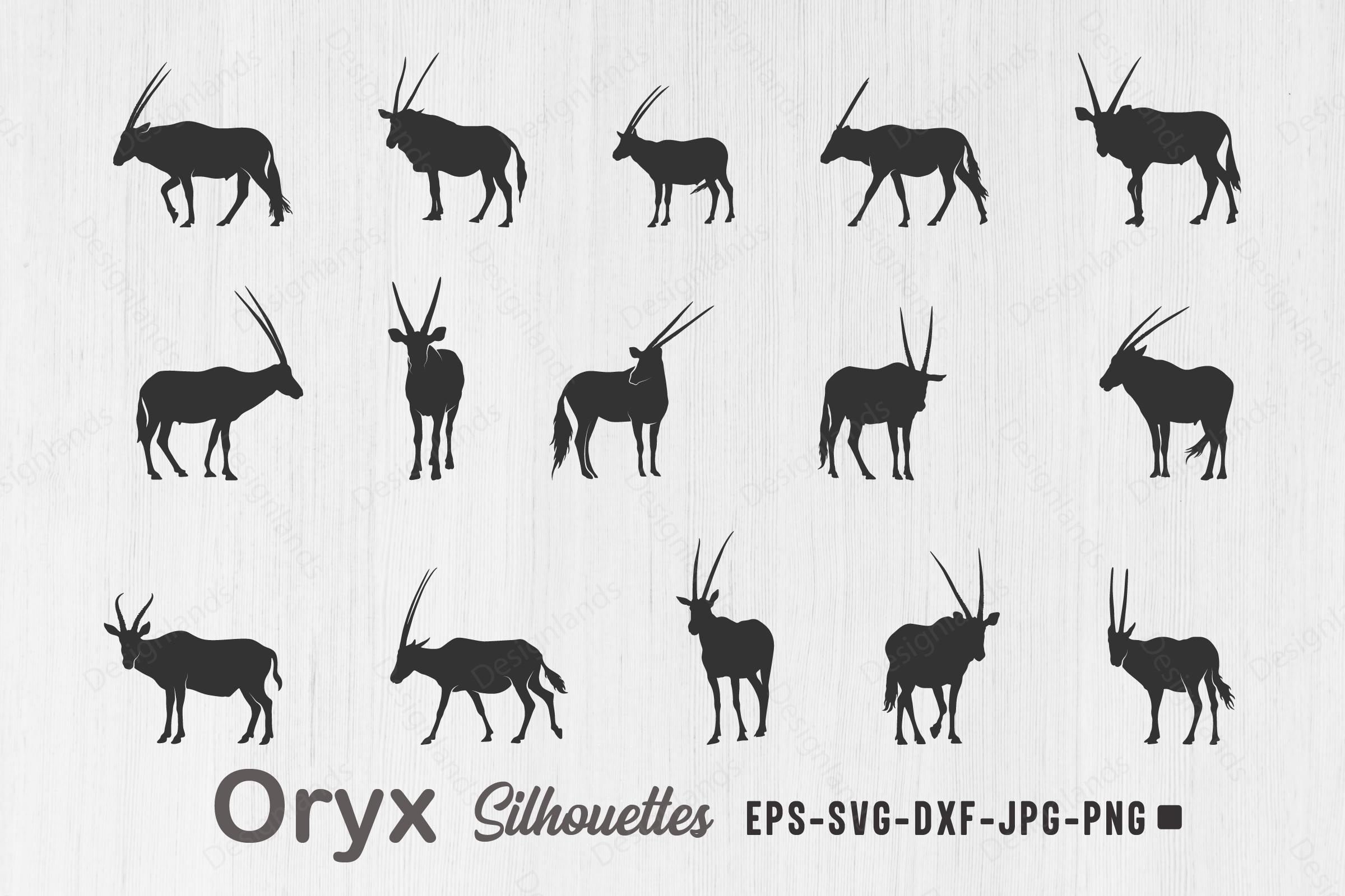 Oryx Silhouette, Horned Oryx Svg, Oryx Svg, Oryx Gazella Svg, Horned ...