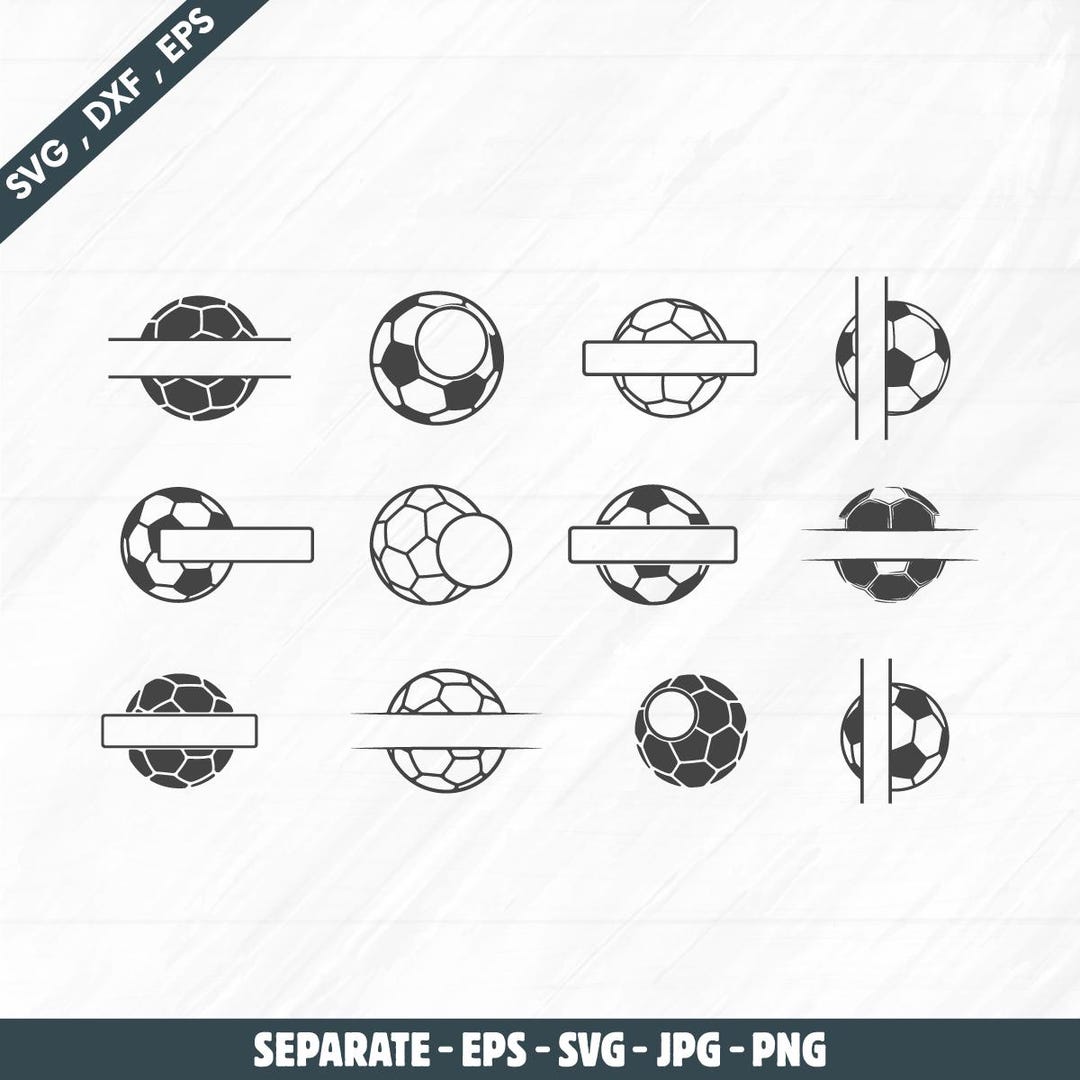 Soccer Ball Monogram, Soccer Ball Split Monogram Logo, Soccer Ball Svg ...