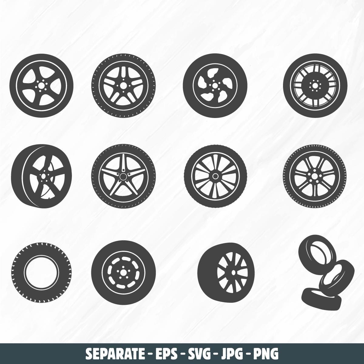 Car Wheel Svg, Car Wheel Silhouette, Wheel Svg, Car Tire Svg, Wheel ...