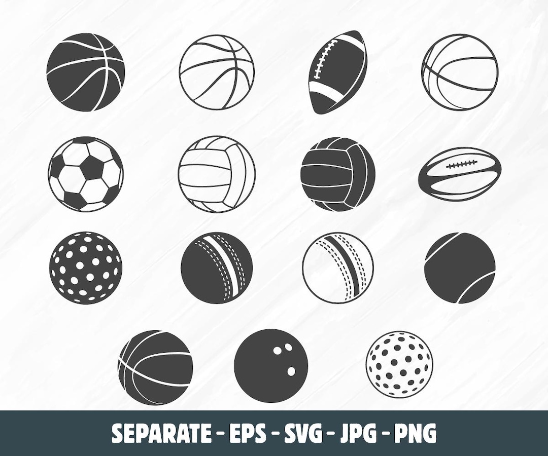 Sports Ball Svg, Sports Ball Silhouette, Football Svg, Ball Svg, Soccer ...