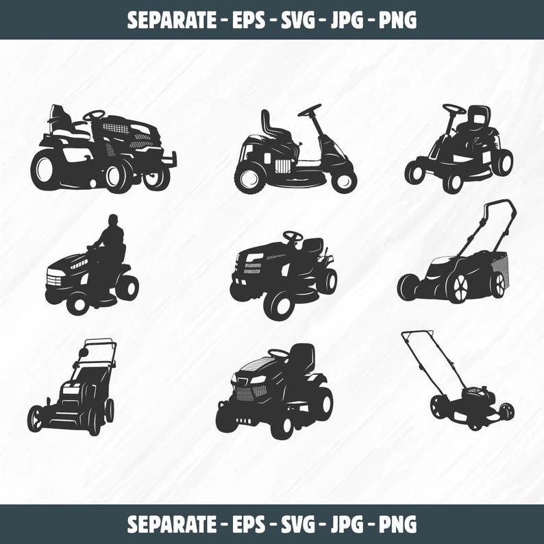Riding Mower SVG, Riding Mower Silhouette, Lawn Mower SVG, Lawn Mower ...