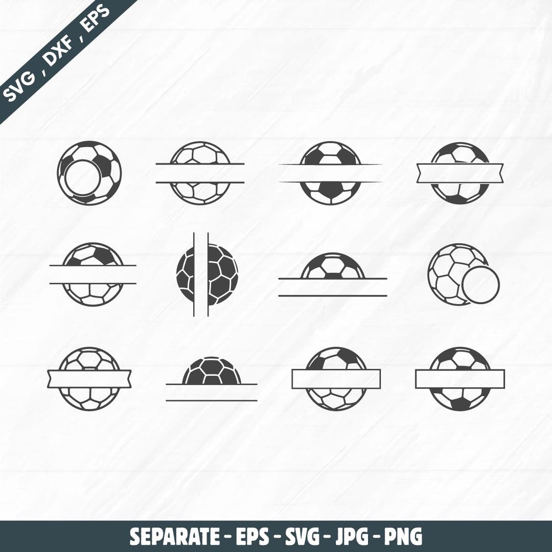 Soccer Ball Split Monogram, Football Logo (svg, Eps, Dxf, Jpg Files) - Etsy