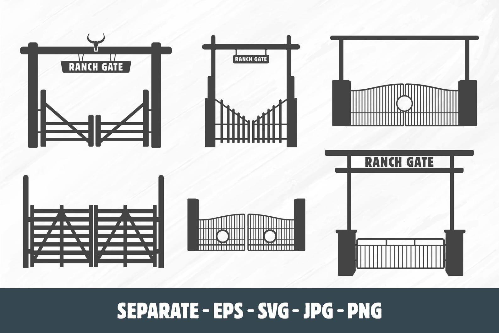 Ranch Gate Svg, Ranch Gate Silhouette, Gate Svg, Farm Fence Silhouette ...