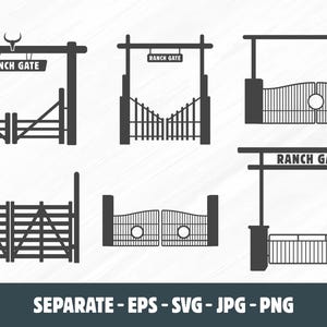 Ranch Gate Svg, Ranch Gate Silhouette, Gate Svg, Farm Fence Silhouette ...