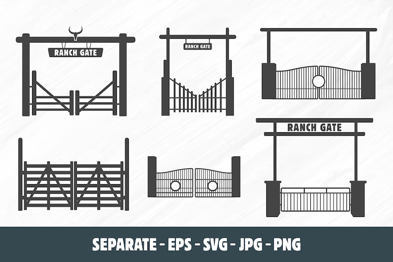 Ranch Gate Svg, Ranch Gate Silhouette, Gate Svg, Farm Fence Silhouette ...