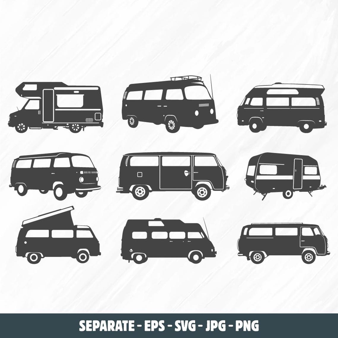 Camper Van Svg, Camper Van Silhouette, Travel Van Silhouette, Travel ...