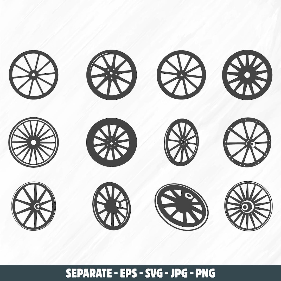Wagon Wheel Svg, Wagon Wheel Silhouette, Wagon Wheel Vector, Wooden ...