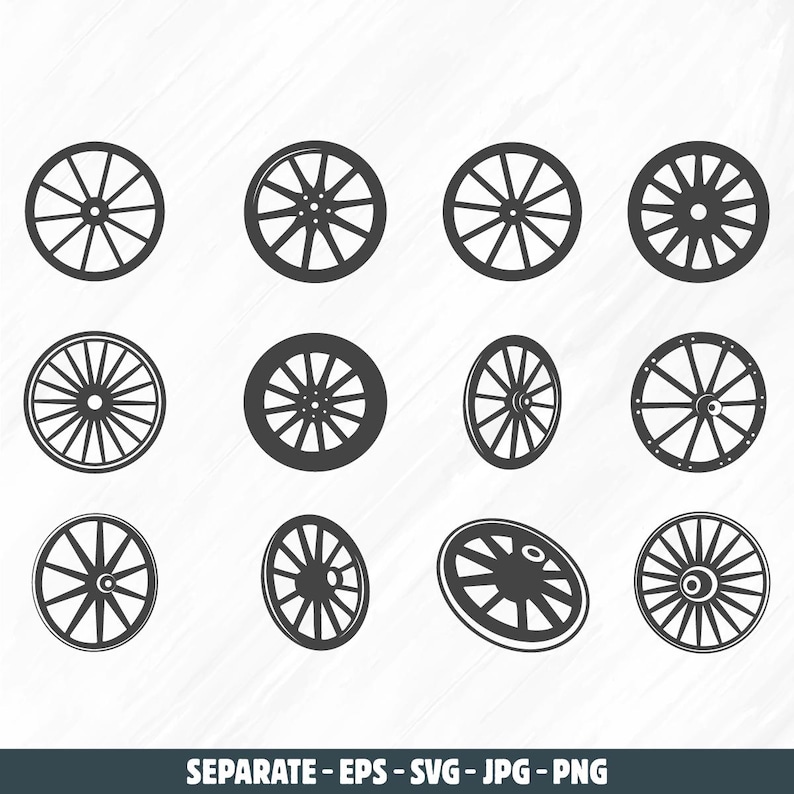 Wagon Wheel Clipart: SVG, Vector, Silhouette (digital Download) - Etsy