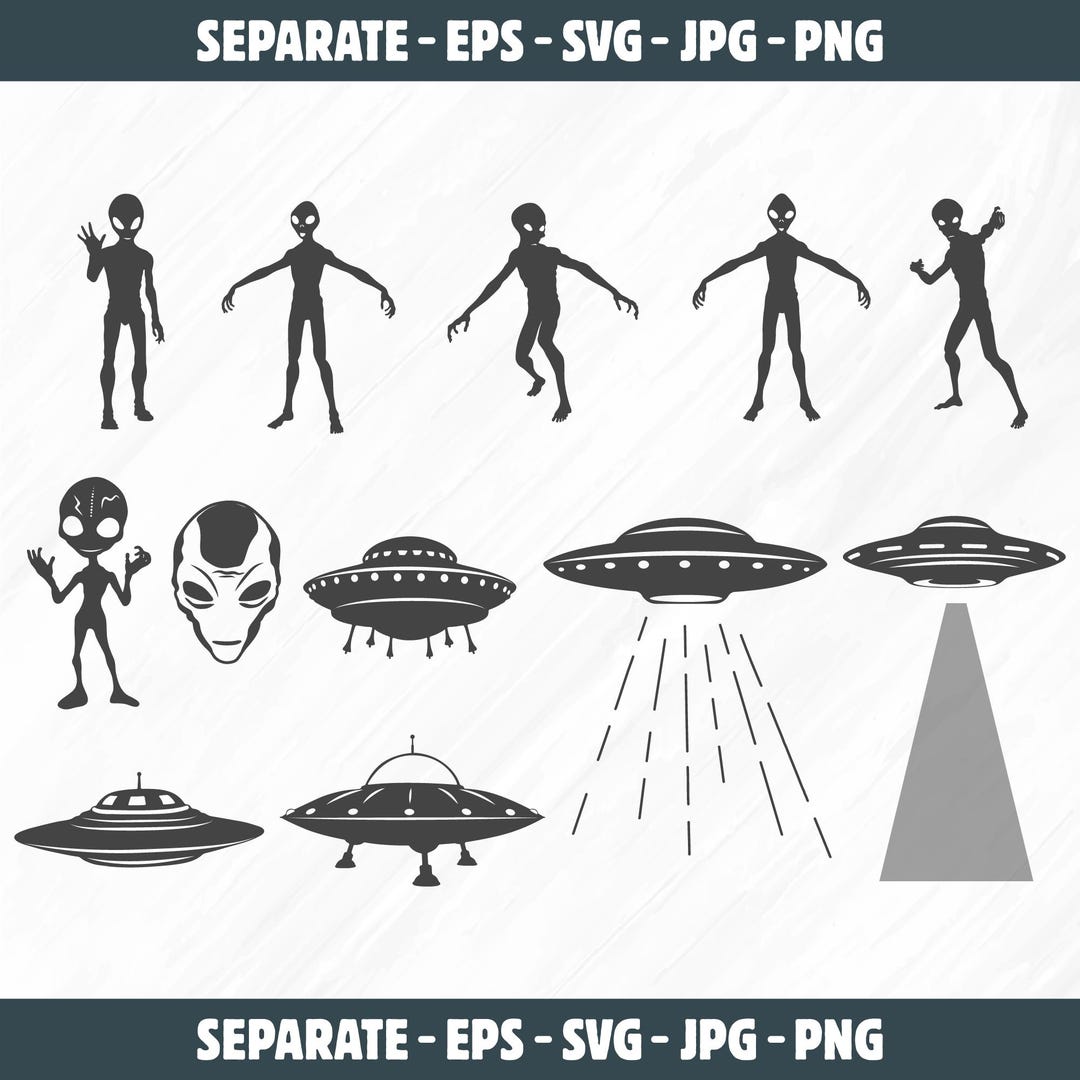 Alien Svg, Alien Spaceship Svg, Alien Silhouette, Alien Spaceship ...