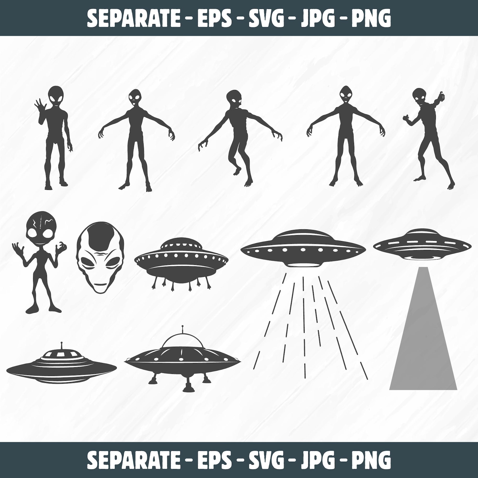 Alien Svg, Alien Spaceship Svg, Alien Silhouette, Alien Spaceship ...