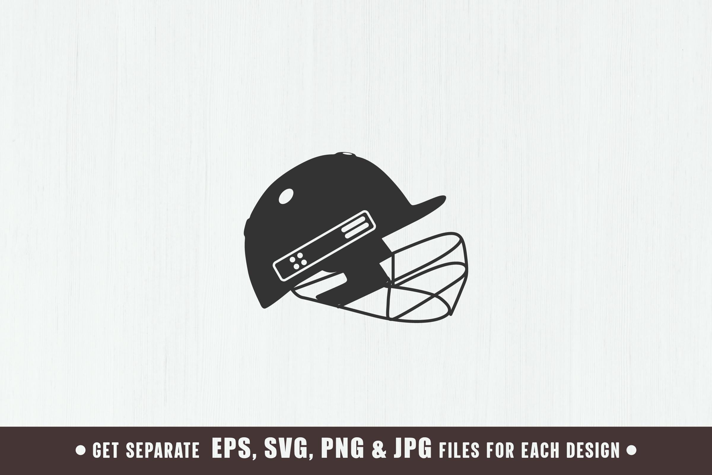 Cricket Helmet Svg, Cricket Helmet Silhouette, Sports Helmet Svg ...