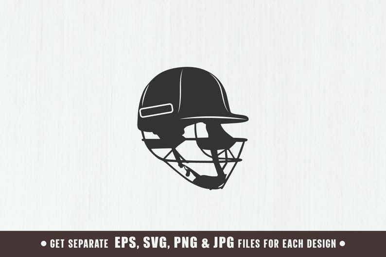 Cricket Helmet Svg, Cricket Helmet Silhouette, Sports Helmet Svg ...