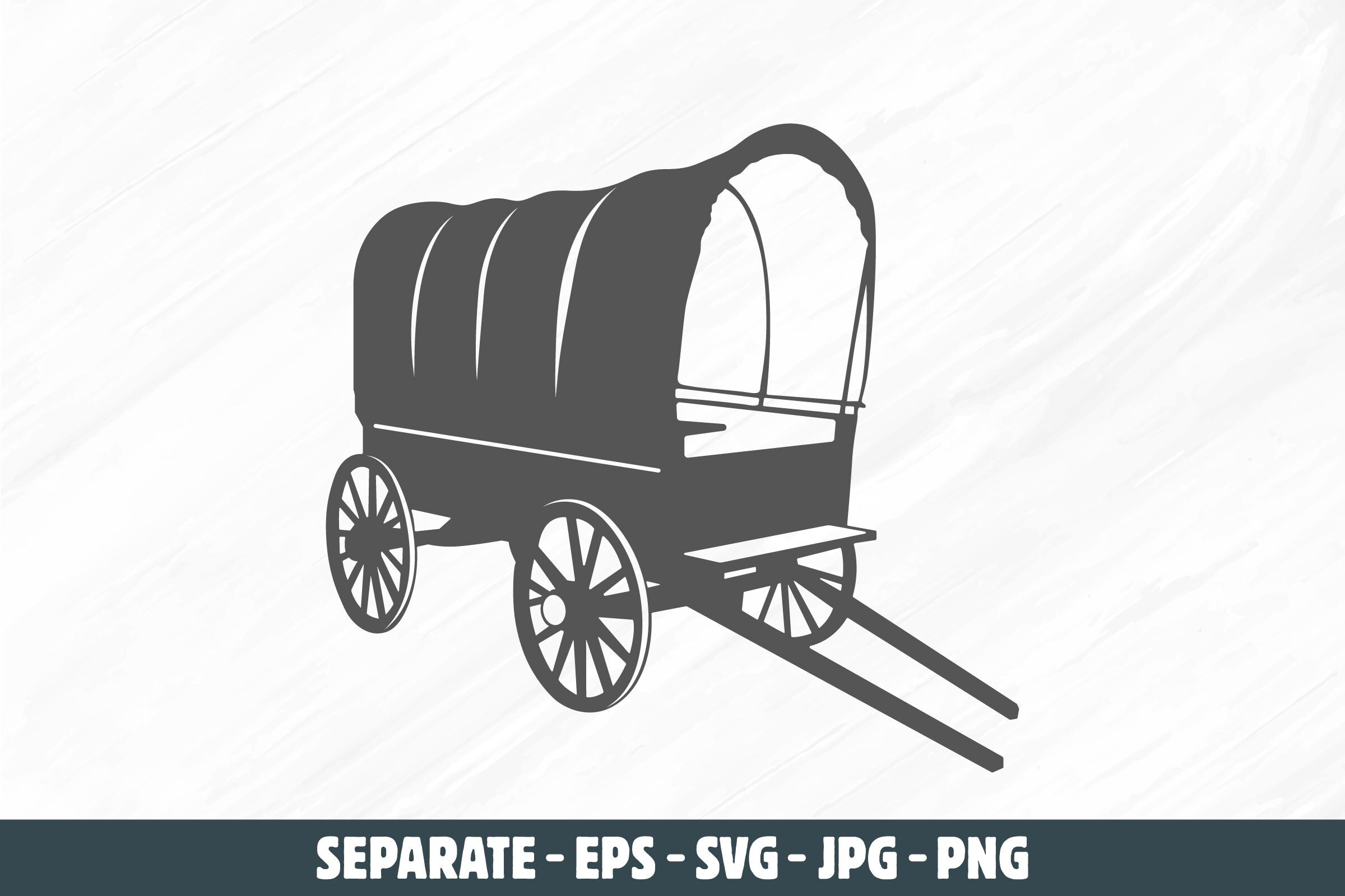 Covered Wagon Svg, Wagon Svg, Covered Wagon Silhouette, Wagon ...