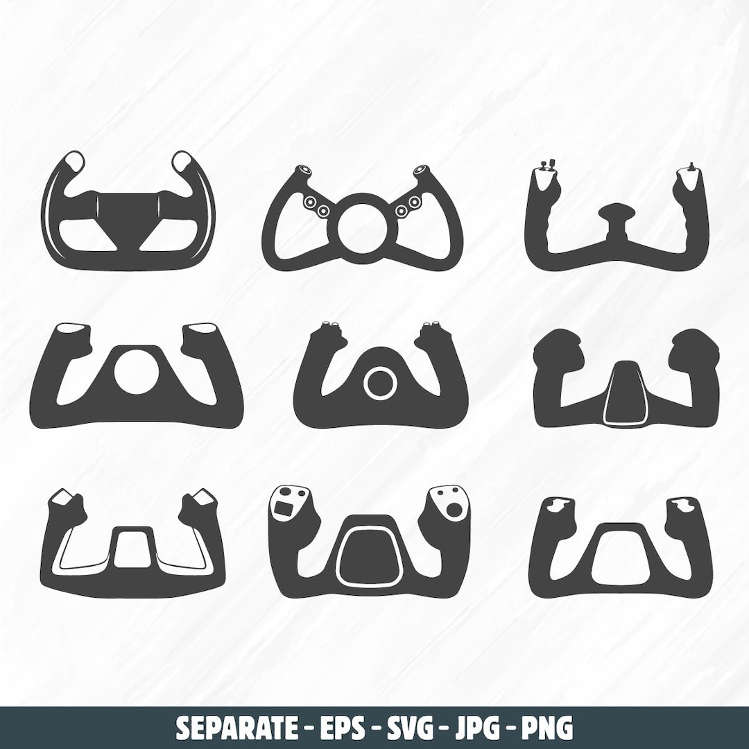 Airplane Steering Wheel SVG Bundle: Aircraft Control Wheel Silhouette ...