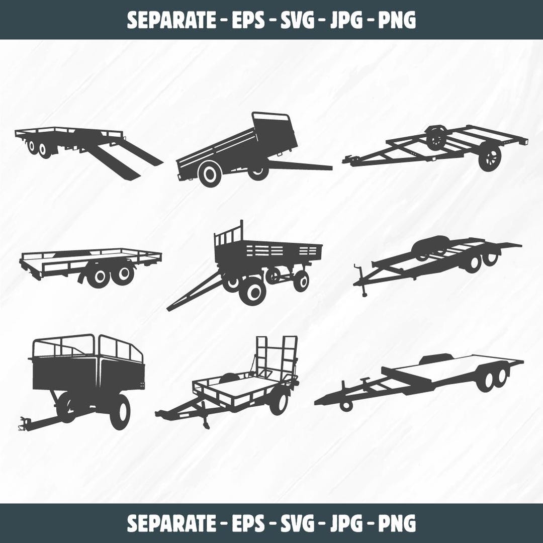 Car Trailer SVG, Car Trailer Silhouette, Car Trailer Logo, Car Trailer Clipart, Car Trailer ...