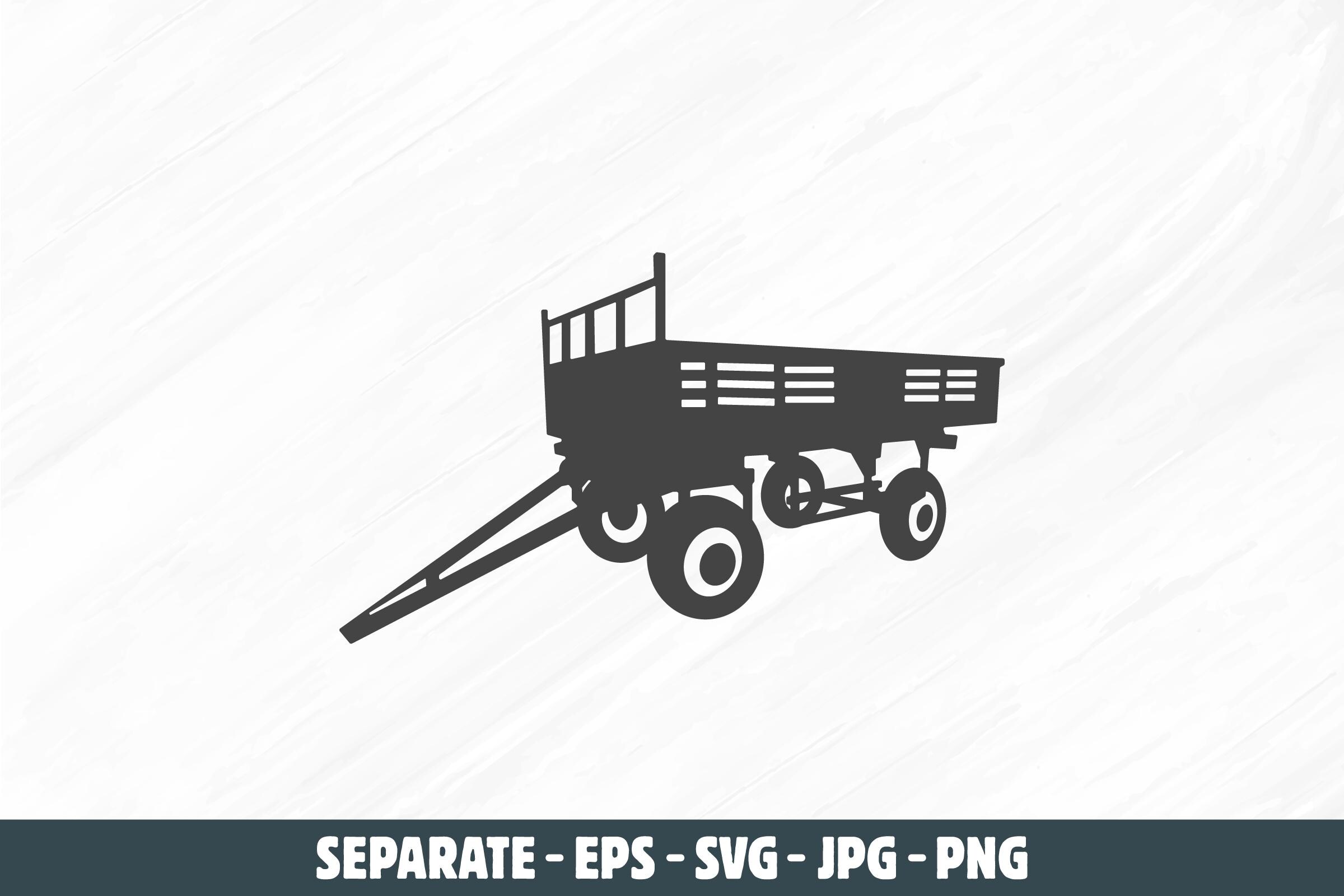 Car Trailer SVG Clipart: Truck & Equipment Trailer Vector (digital ...