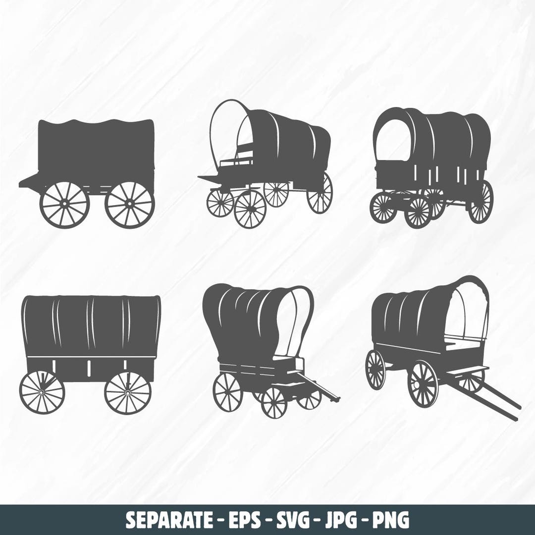 Covered Wagon Svg, Wagon Svg, Covered Wagon Silhouette, Wagon ...